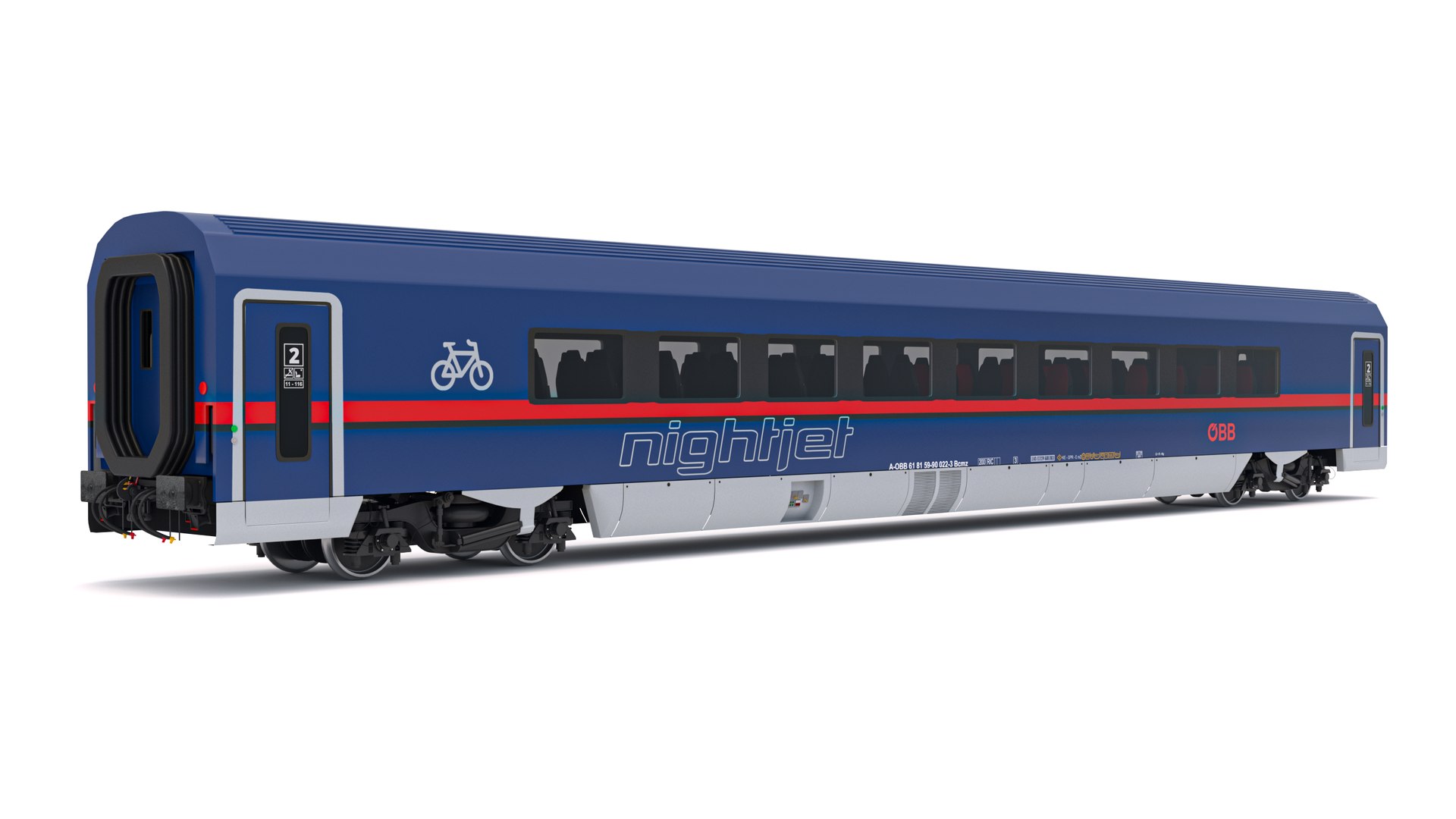 3D Ampz Rail Wagon OBB Nightjet 2 Model - TurboSquid 2180783