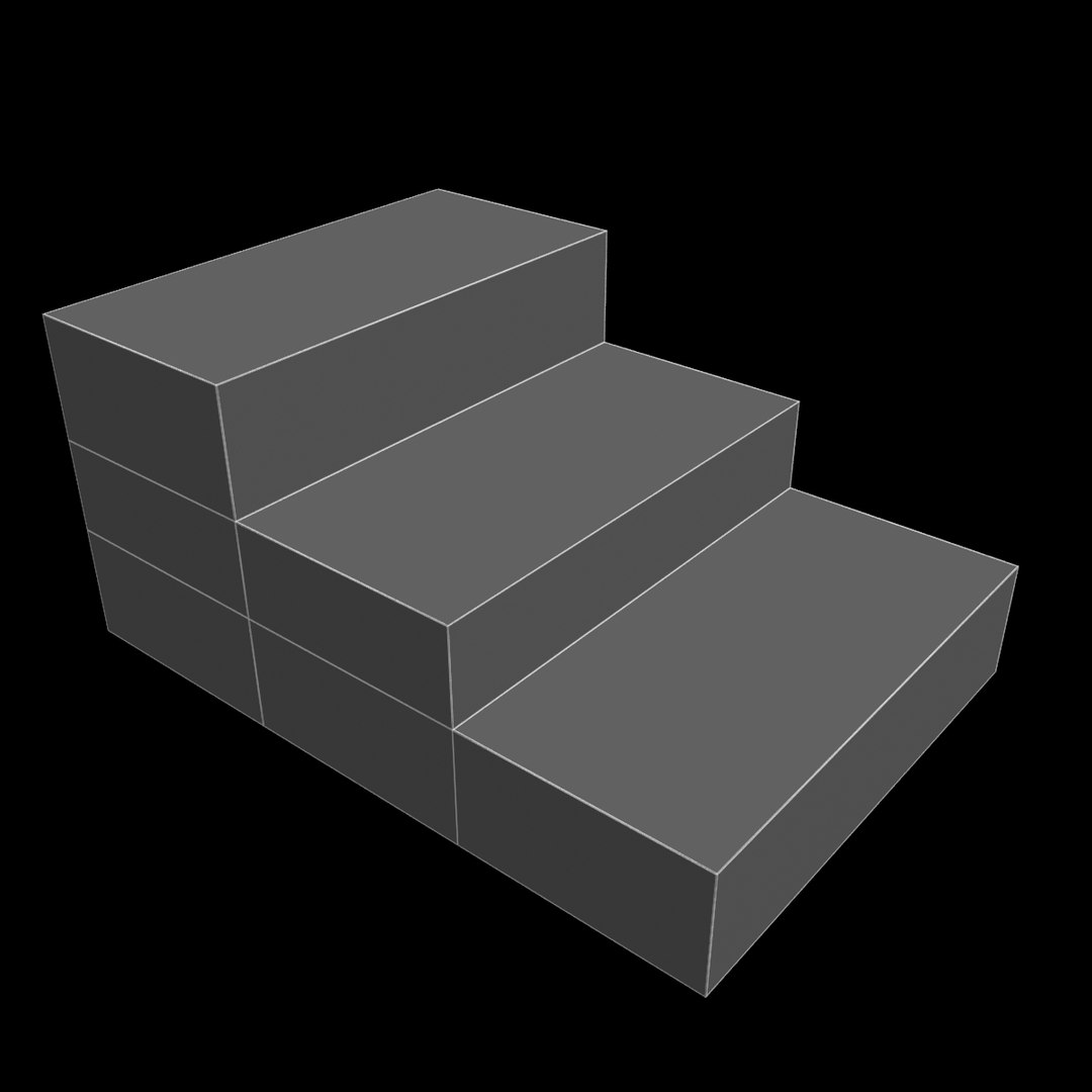 3 Stairs 3d Model
