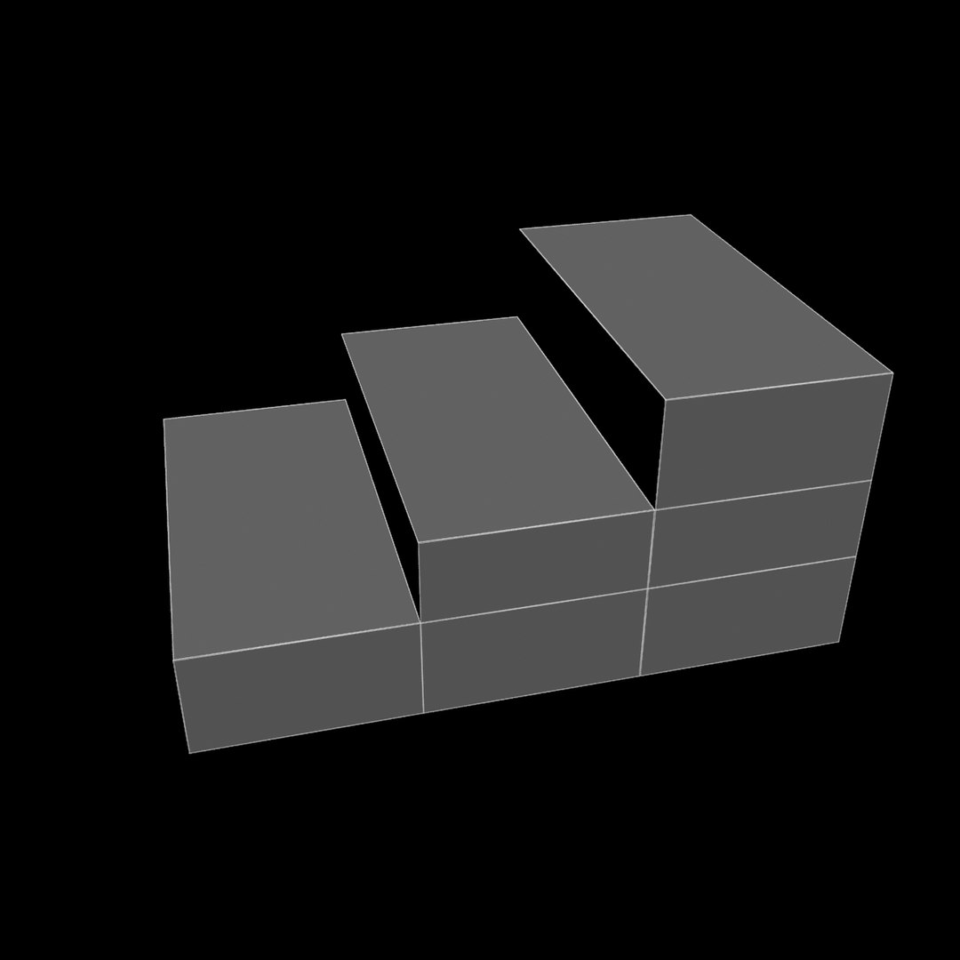 3 Stairs 3d Model
