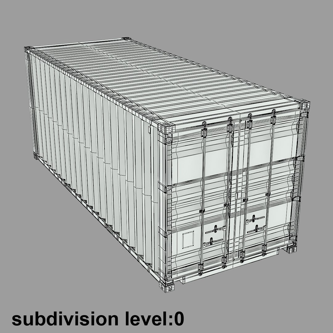 3d Container 20 Ft Model