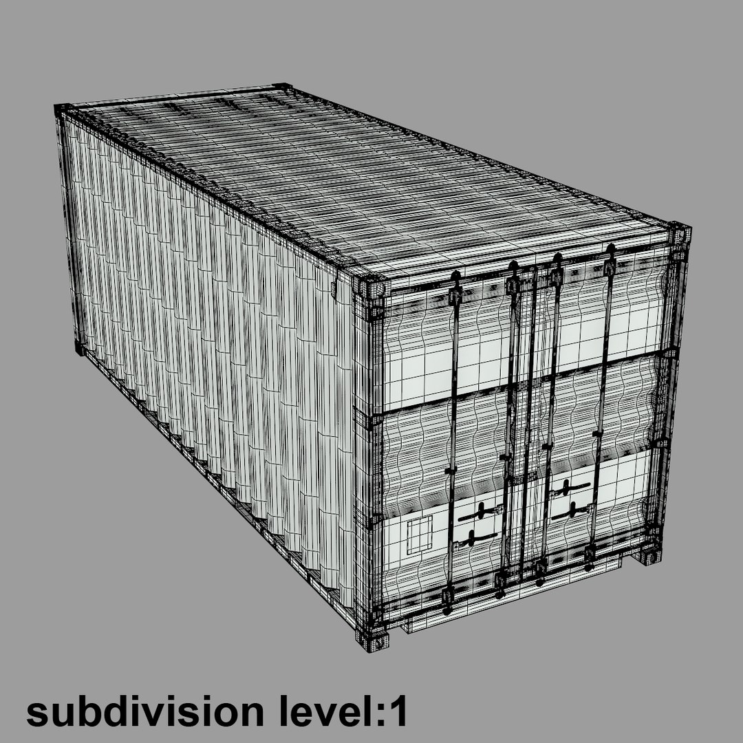3d Container 20 Ft Model