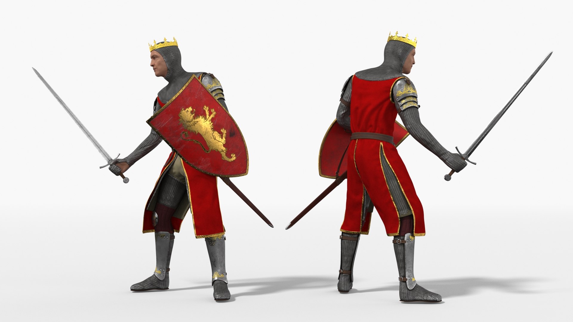 3D Crusader Knight King Protecting Castle From Dragon - TurboSquid 2335682