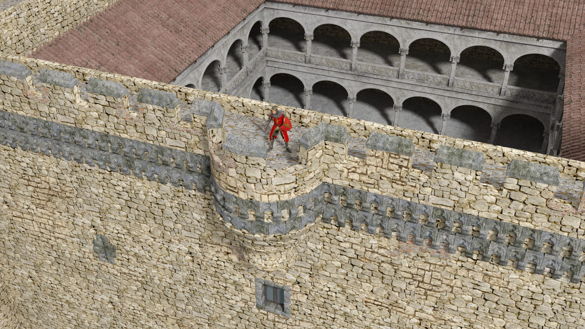 3D Crusader Knight King Protecting Castle From Dragon - TurboSquid 2335682