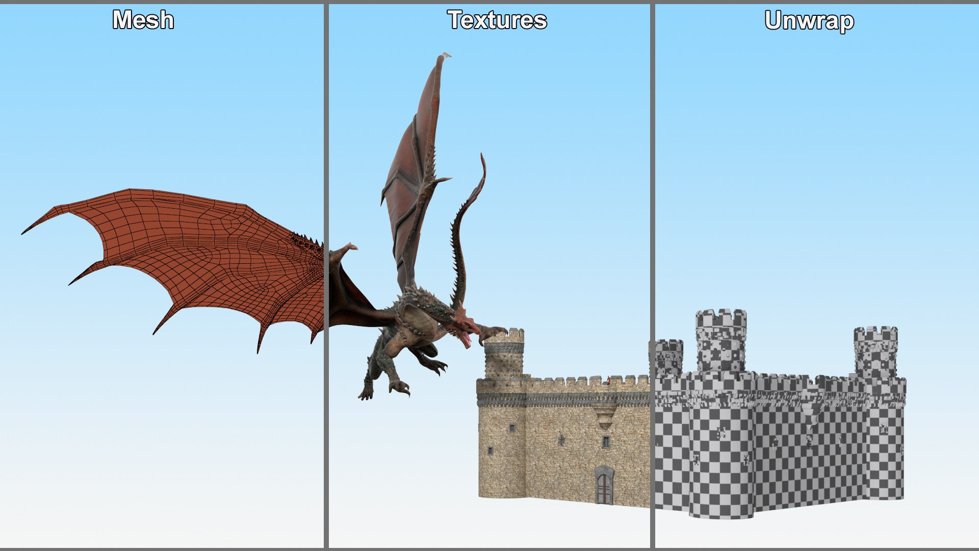 3D Crusader Knight King Protecting Castle From Dragon - TurboSquid 2335682