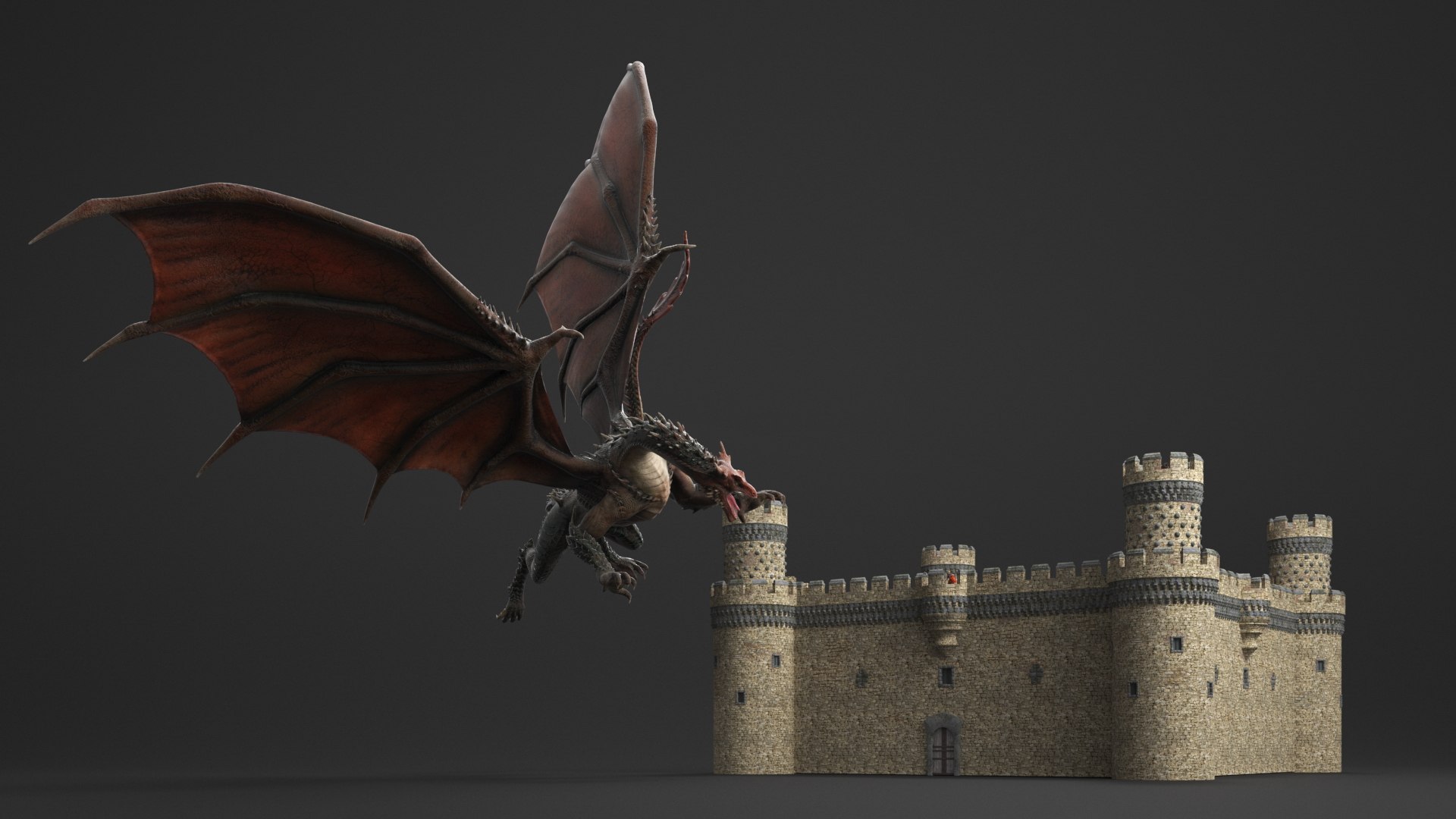 3D Crusader Knight King Protecting Castle From Dragon - TurboSquid 2335682