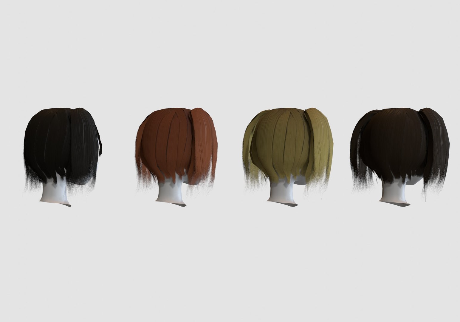 Hairstyle in 4 colors 3D model - TurboSquid 1899404