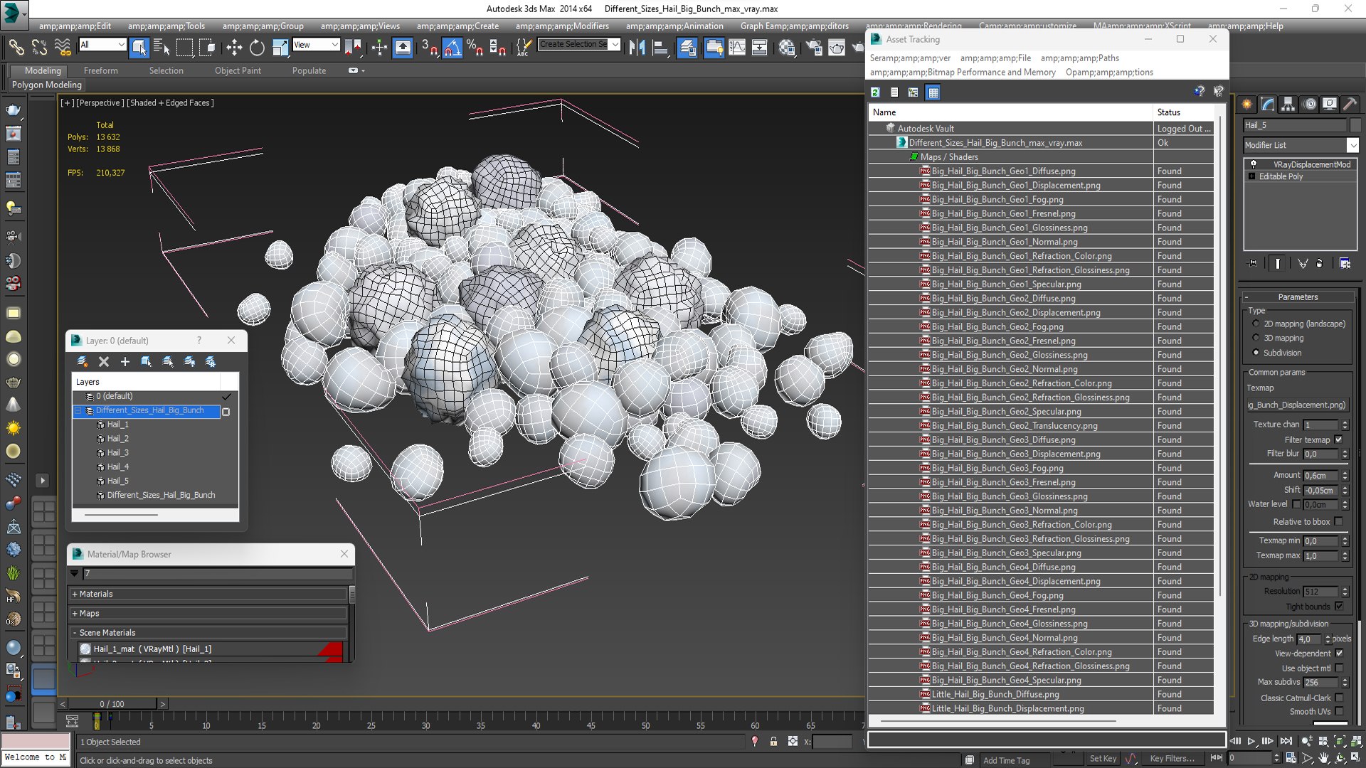 Different Sizes Hail Big Bunch 3D Model - TurboSquid 2159225