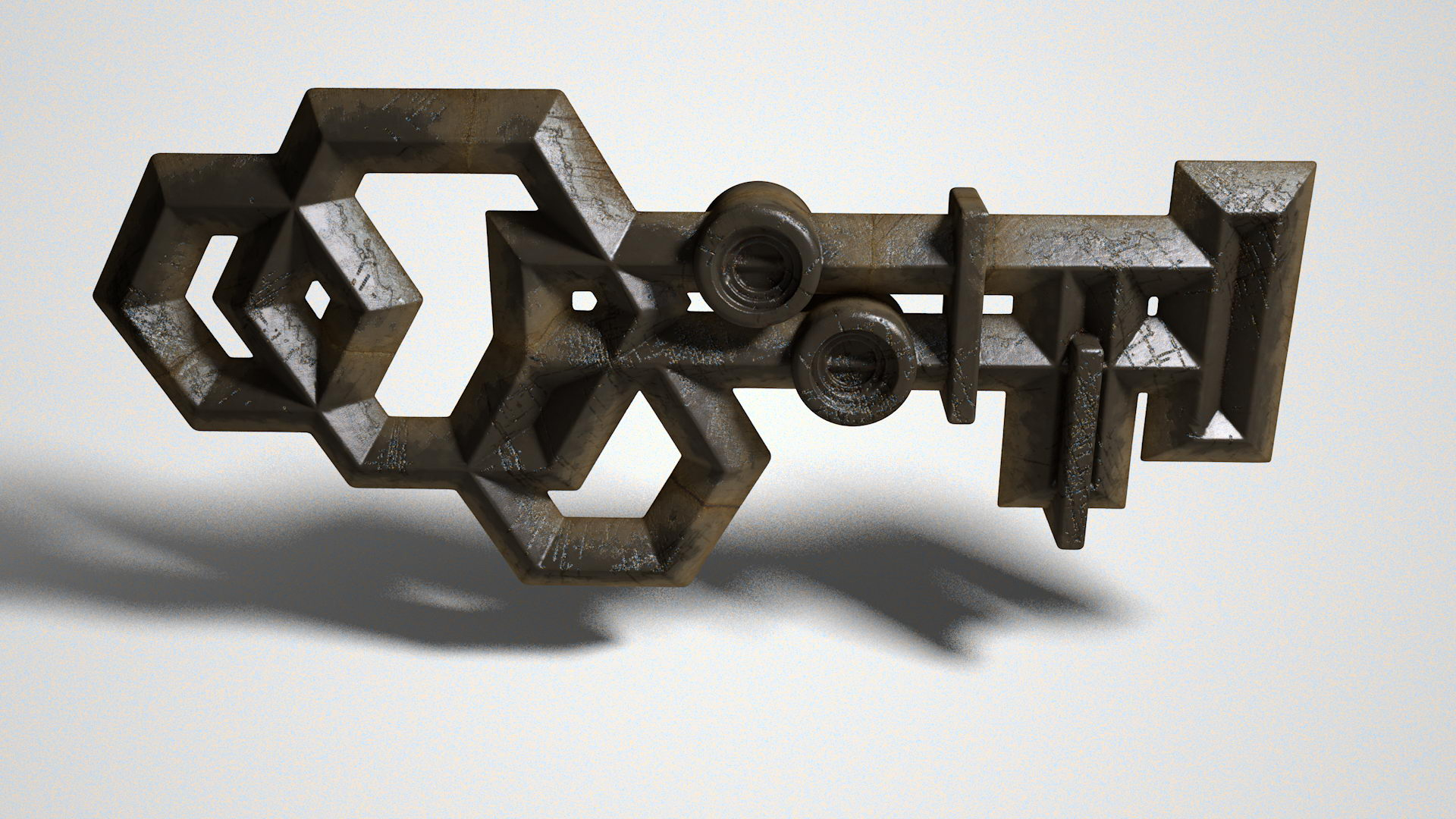 ancient metal key 3d obj