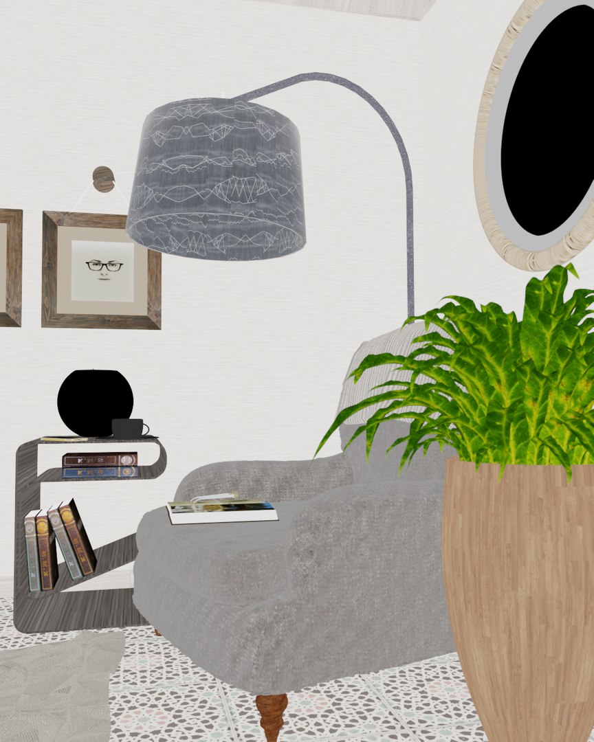 Free 3D Scene Reading Corner - TurboSquid 1440250