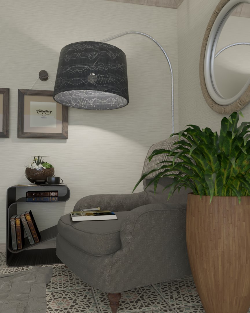 Free 3D Scene Reading Corner - TurboSquid 1440250