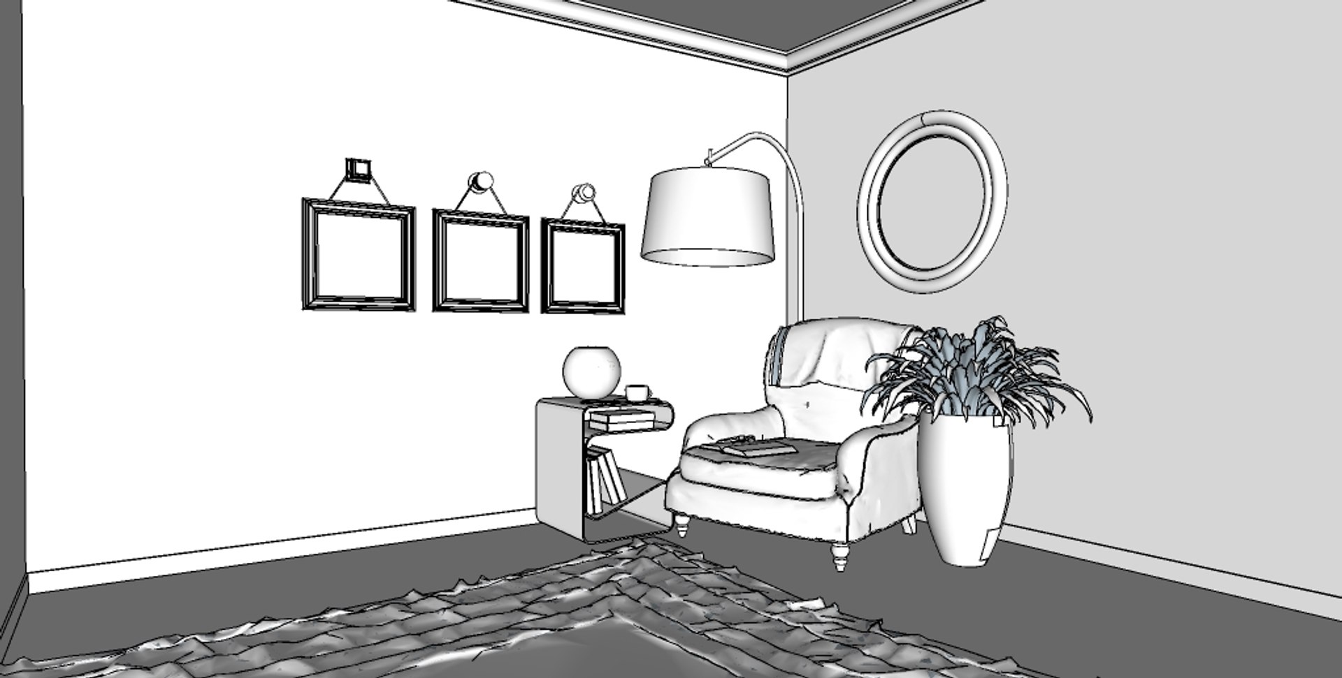 Free 3D Scene Reading Corner - TurboSquid 1440250