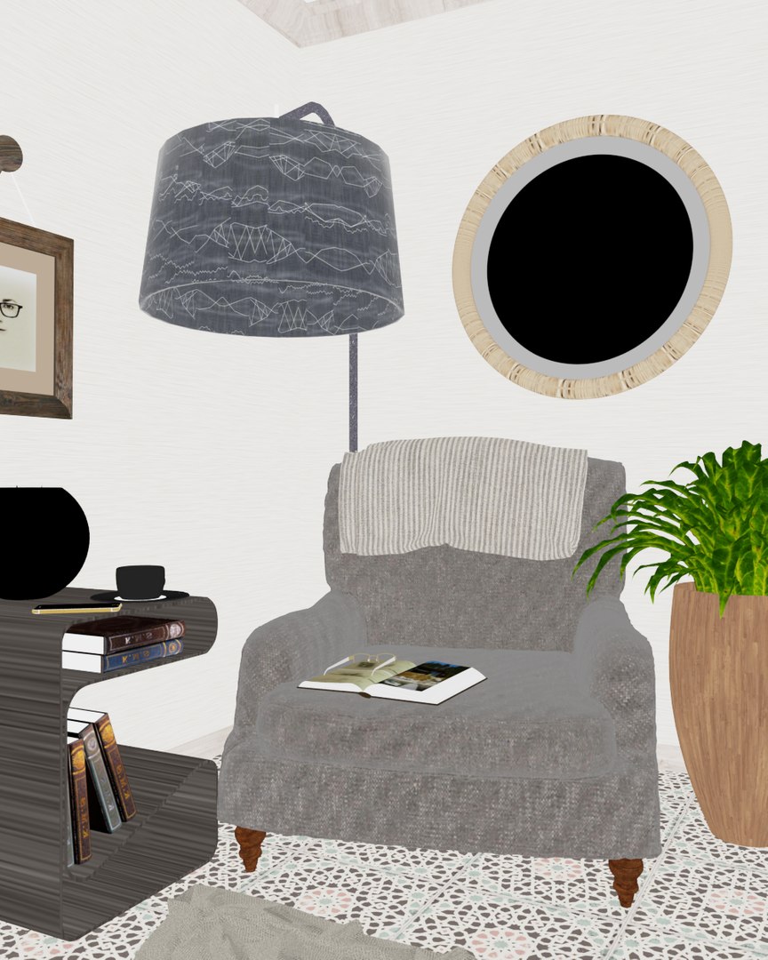 Free 3D Scene Reading Corner - TurboSquid 1440250