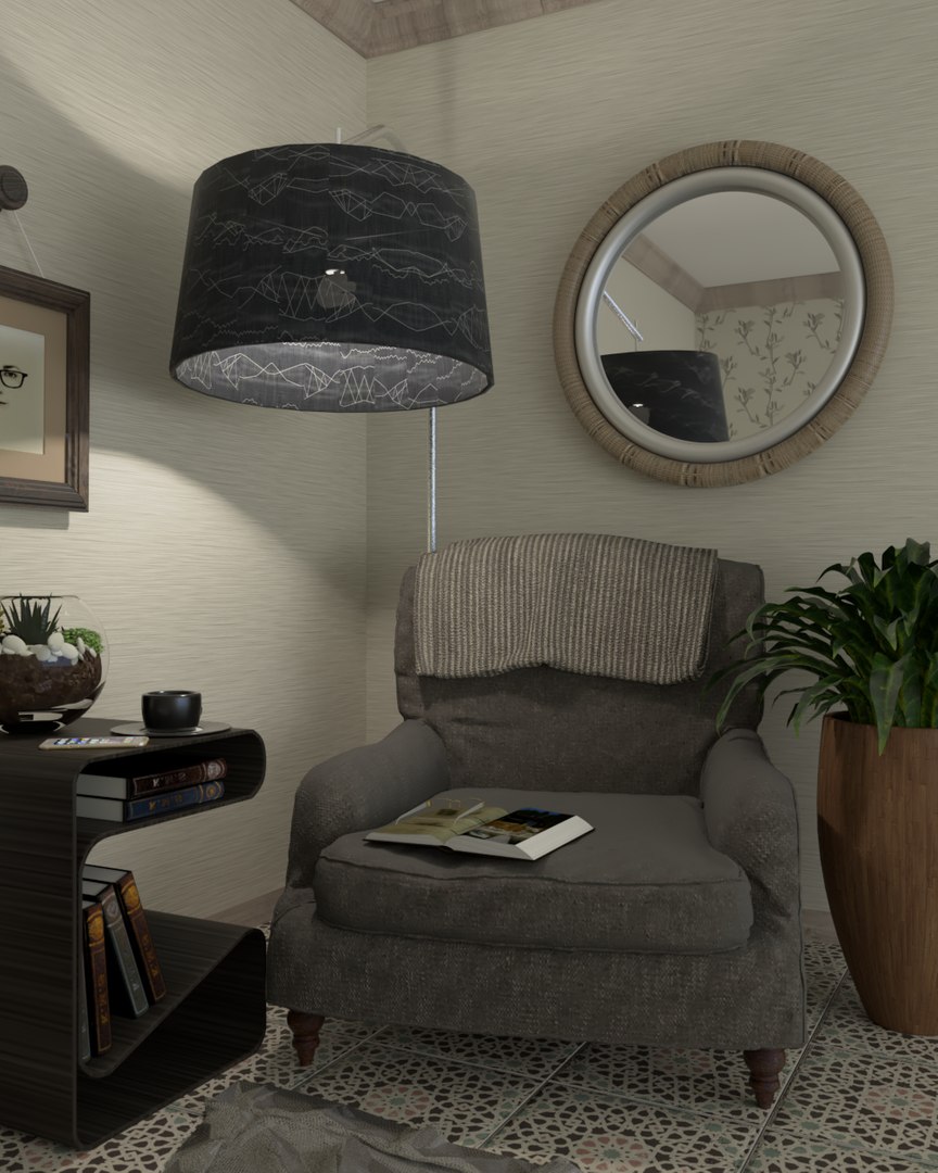 Free 3D Scene Reading Corner - TurboSquid 1440250