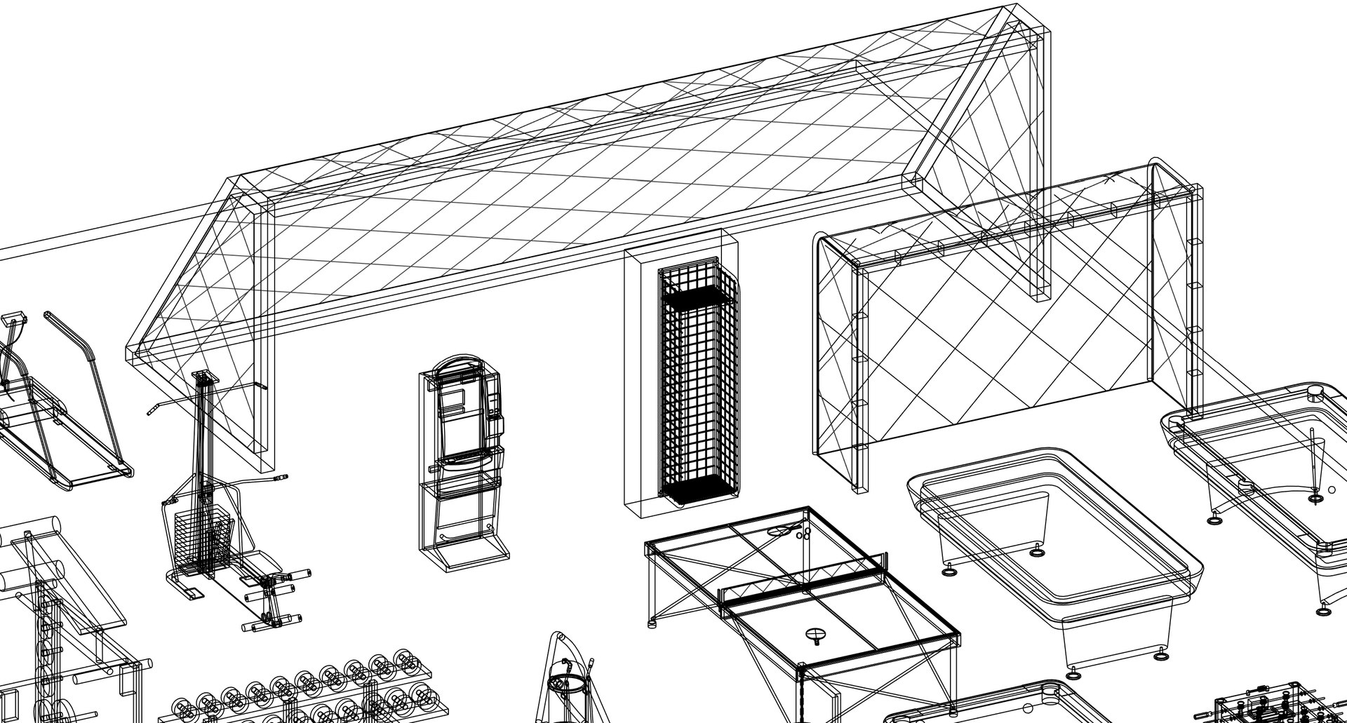 3D Sports Gym Soccer Billiard Revit Family Parameter Bundle ...