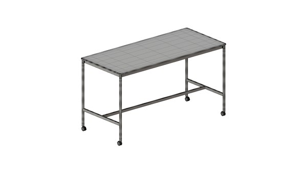 3D model Base High Table With Castors - TurboSquid 1941006