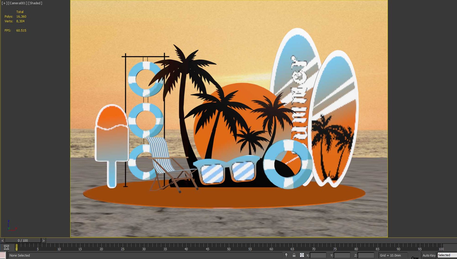 Beach Display Summer Beach Layout Check-in Point Photo Shoot Small ...