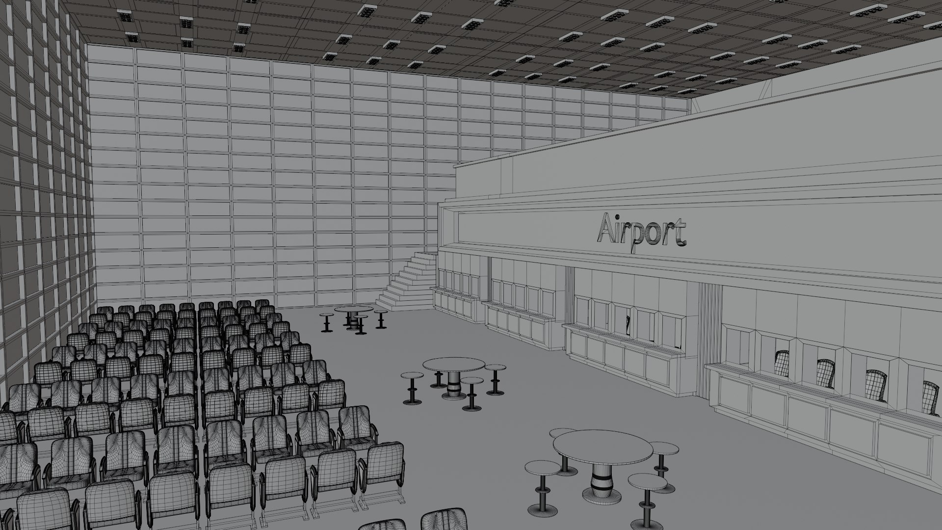 Airport Departures Lounge Model - TurboSquid 2178914