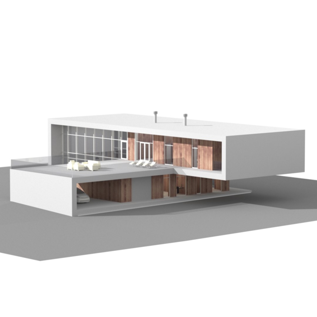 3D two-storey House with a terrace model - TurboSquid 1781785
