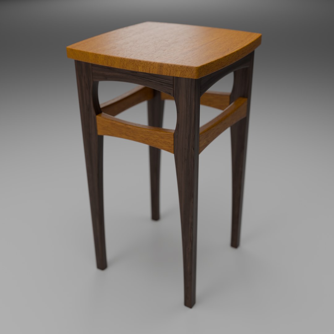 Walnut Iroko Hardwood End Table Furniture 8K PBR Subdiv Modern 3D Model ...