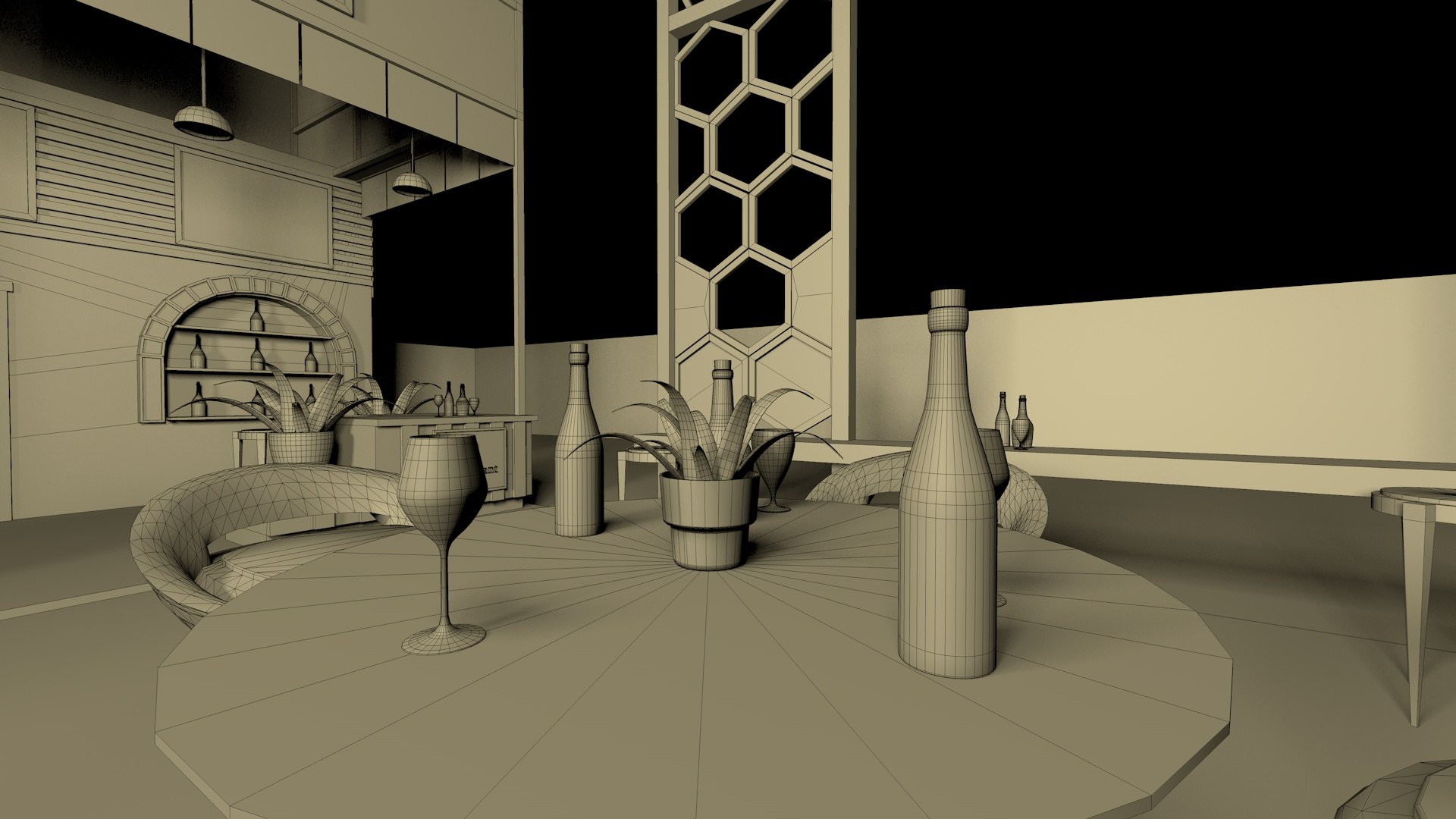 3D Restaurant Interior Model - TurboSquid 2275130