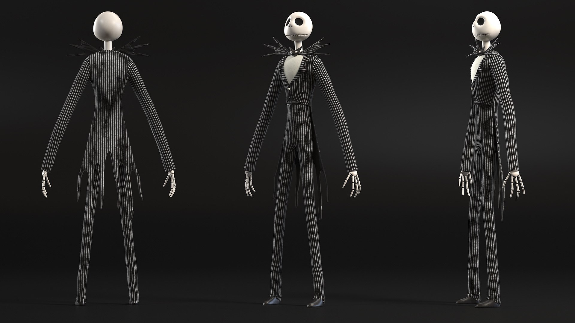 3D Jack Skellington Character A-pose - TurboSquid 2006817