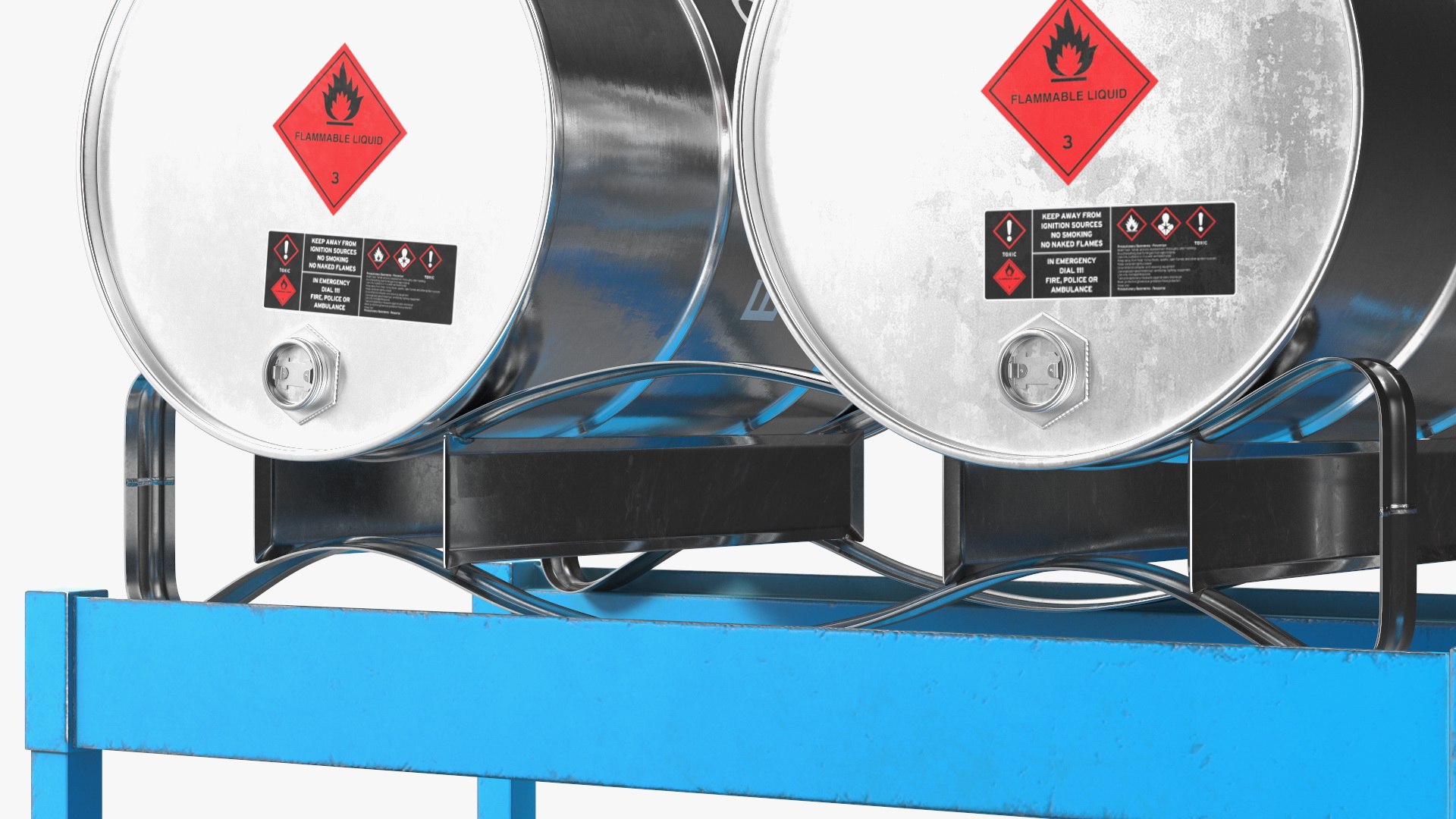 3D Horizontal Retention Basin with Ethanol Barrels - TurboSquid 1808599