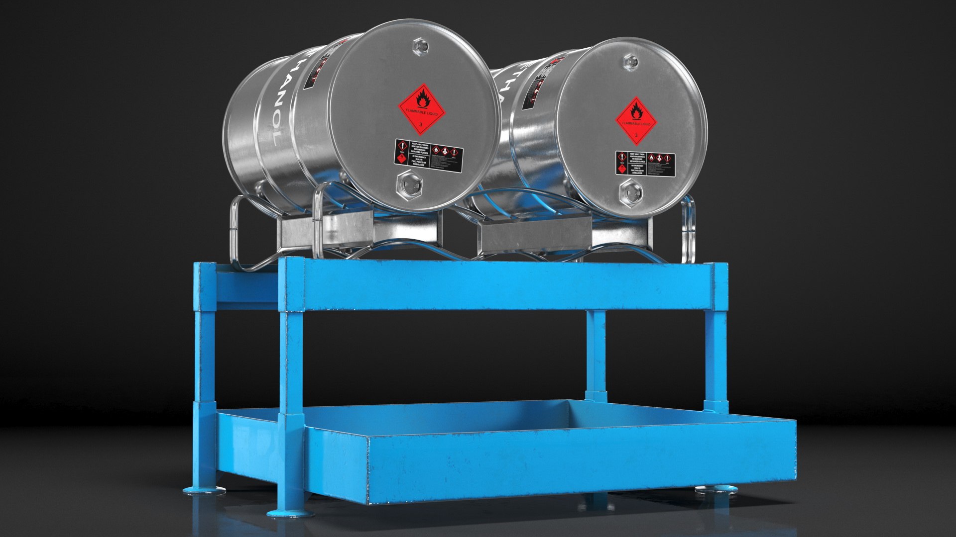 3D Horizontal Retention Basin With Ethanol Barrels - TurboSquid 1808599