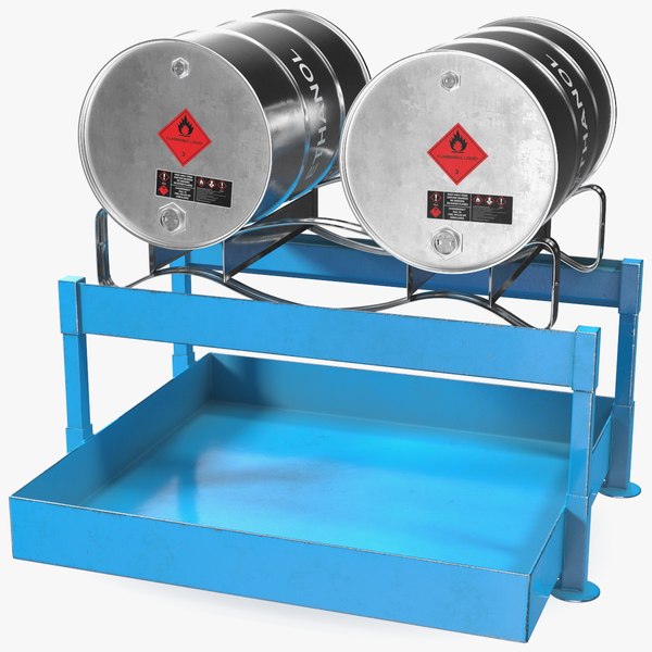 3D Horizontal Retention Basin with Ethanol Barrels - TurboSquid 1808599