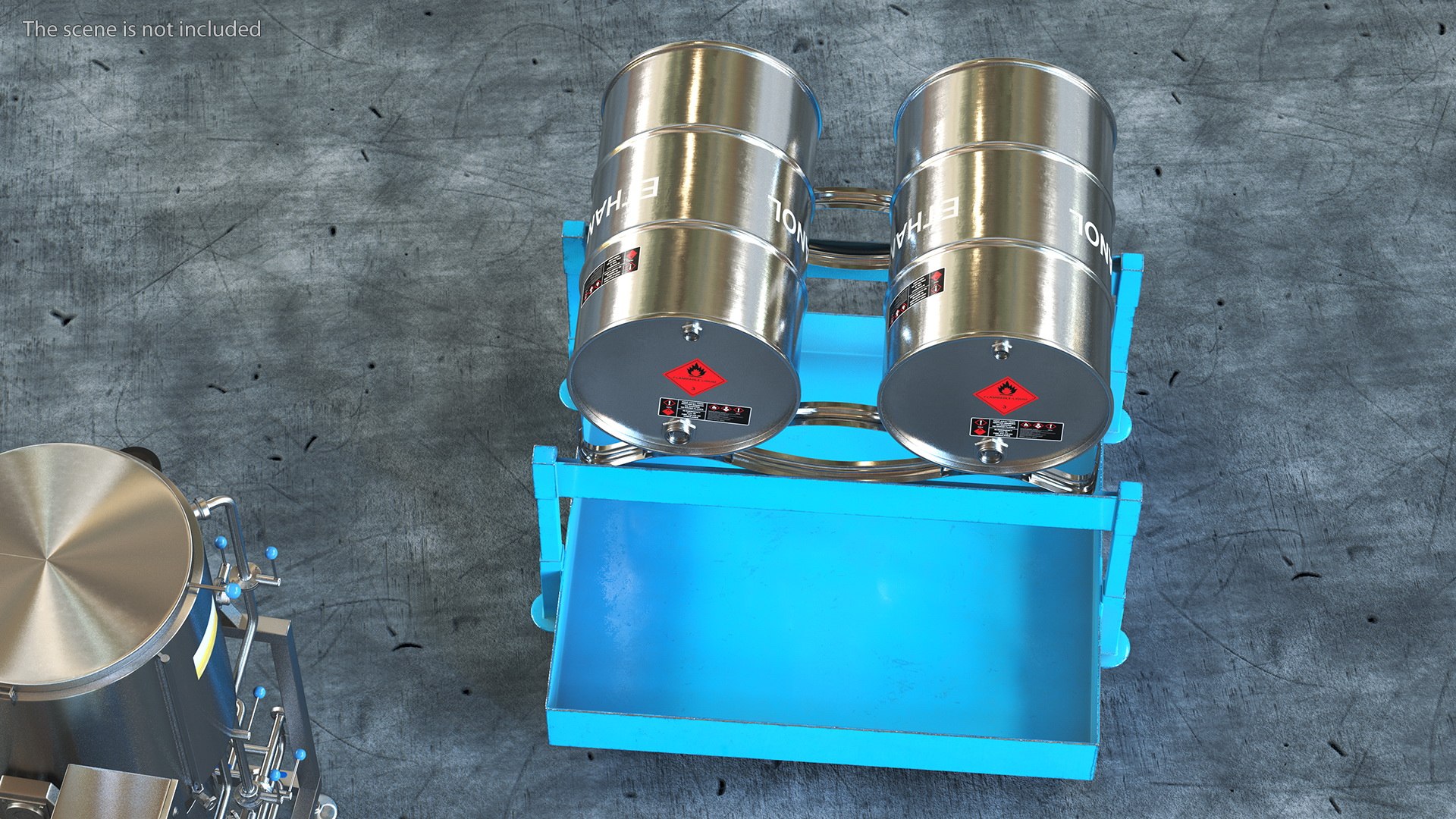 3D Horizontal Retention Basin With Ethanol Barrels - TurboSquid 1808599