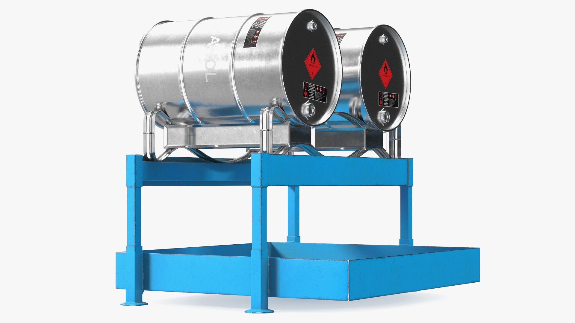 3D Horizontal Retention Basin With Ethanol Barrels - TurboSquid 1808599