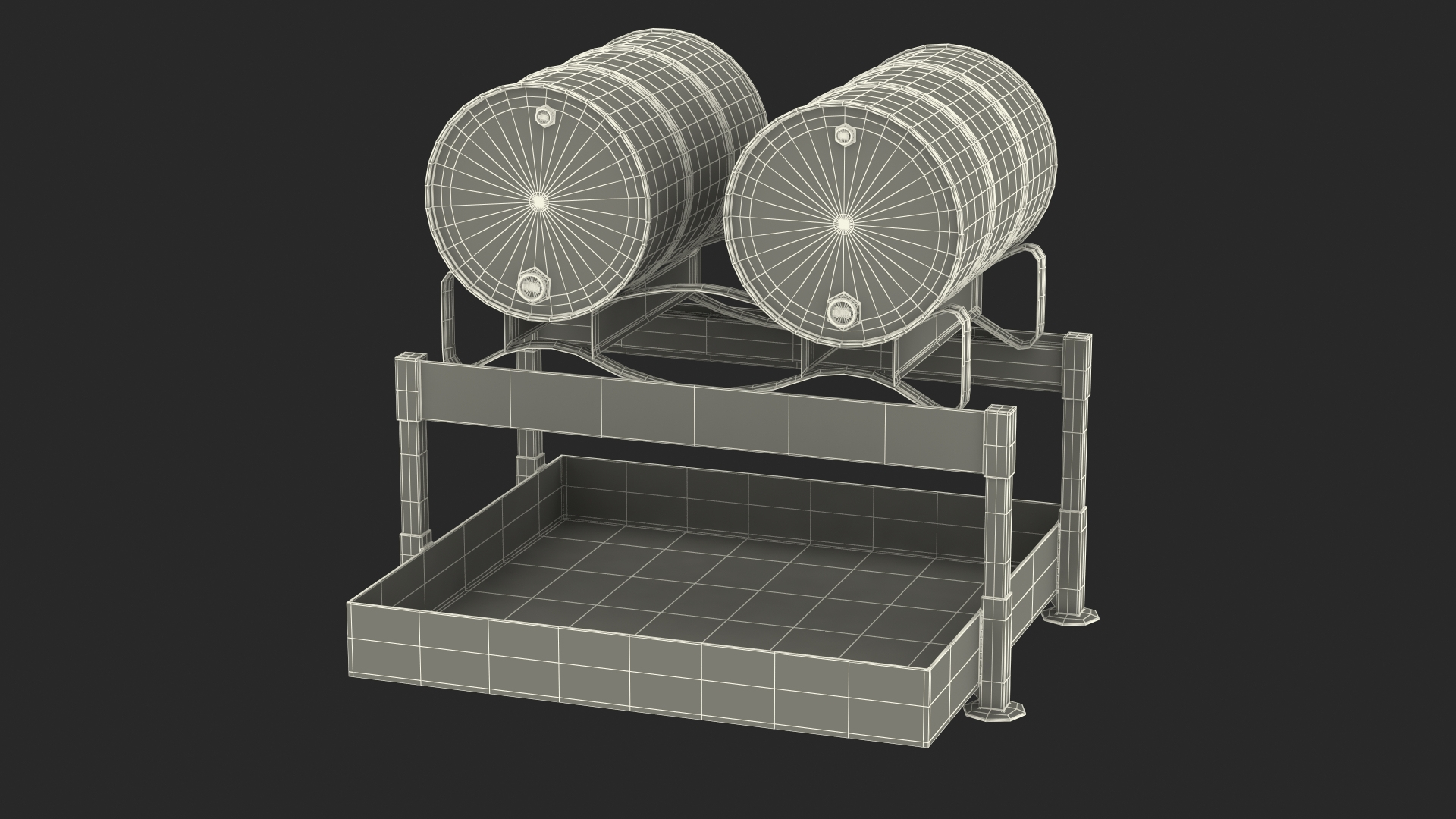 3D Horizontal Retention Basin With Ethanol Barrels - TurboSquid 1808599