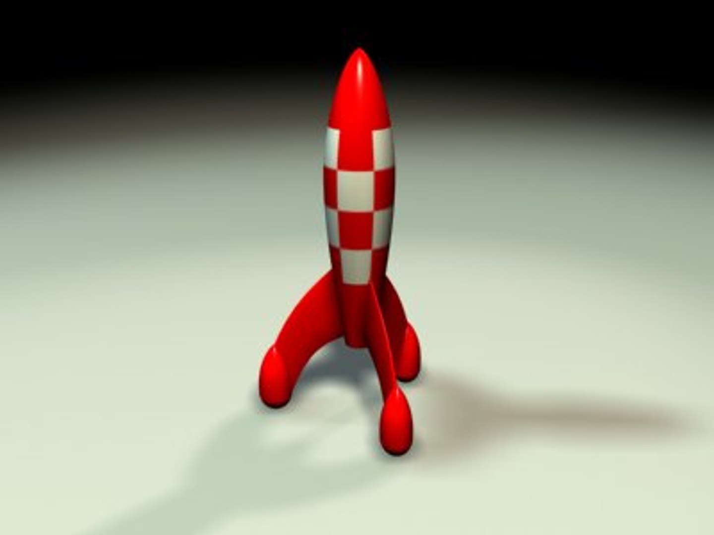 tintin cartoon rocket 3d model