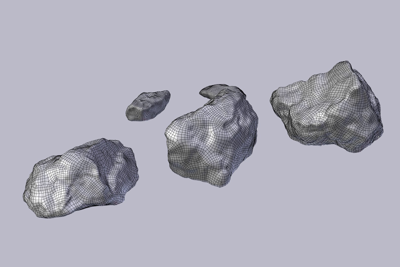 Pack 5 Rocks - 3d Model