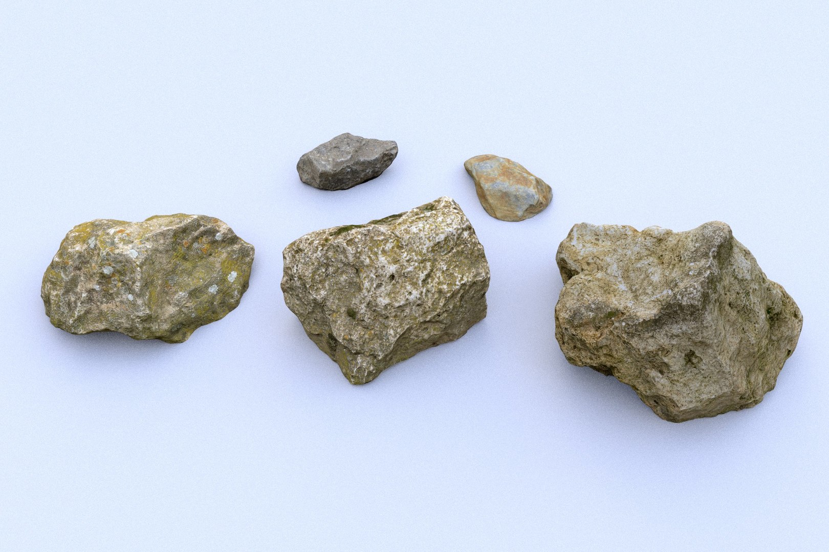 Pack 5 Rocks - 3d Model