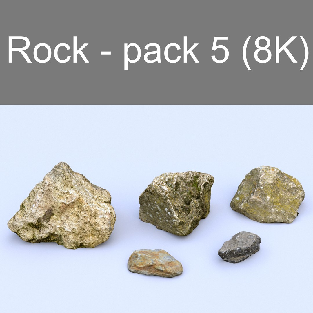 Pack 5 Rocks - 3d Model