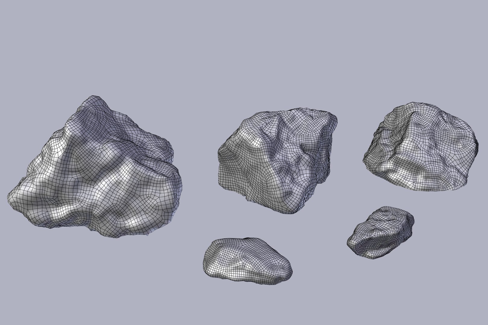Pack 5 Rocks - 3d Model