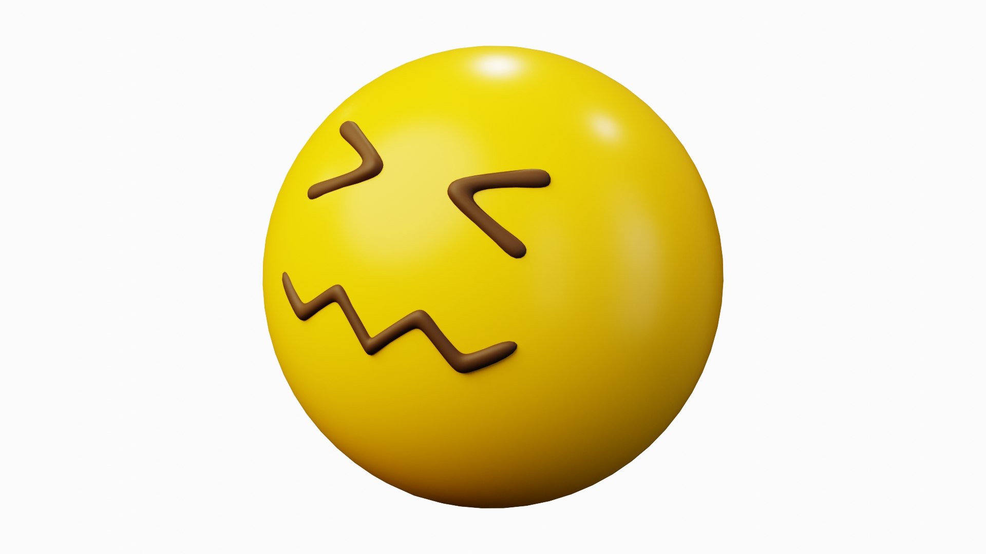 Confounded Face Emoticon Emoji Or Smiley 3D Model - TurboSquid 2218430