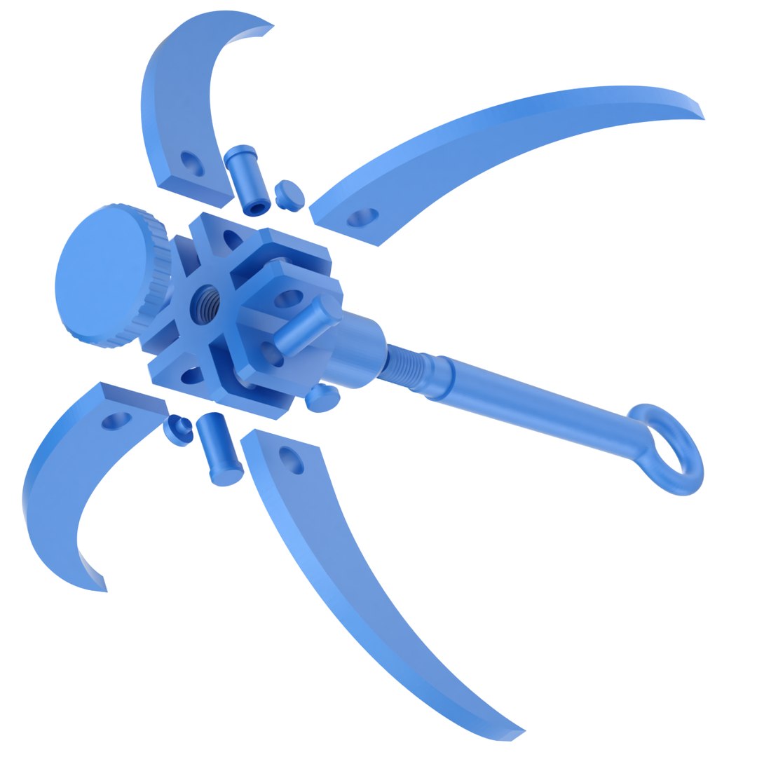 3D 3D Printable Grappling Hook - TurboSquid 1862982