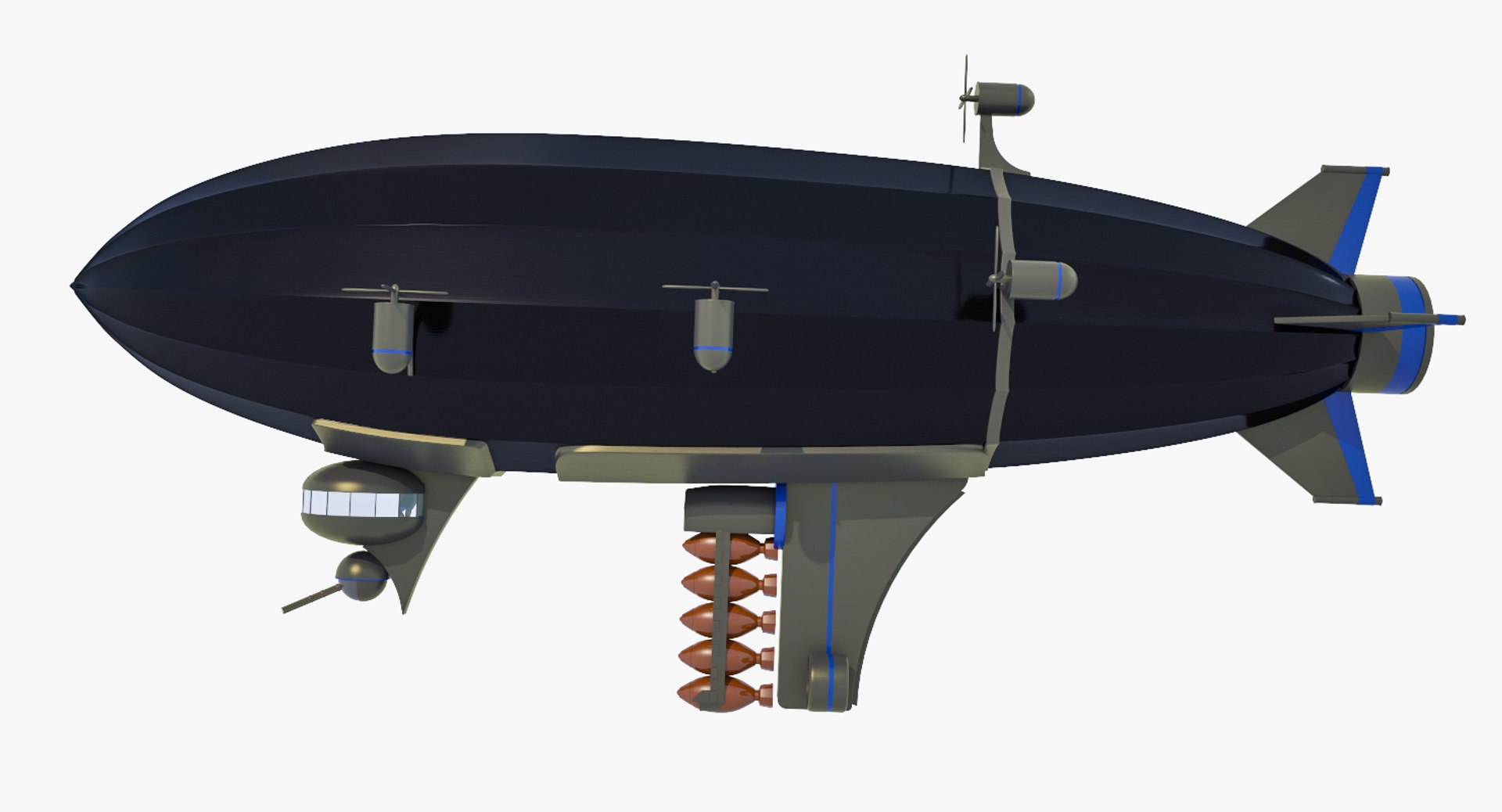 3D army blimp - sci-fiction - TurboSquid 1209327