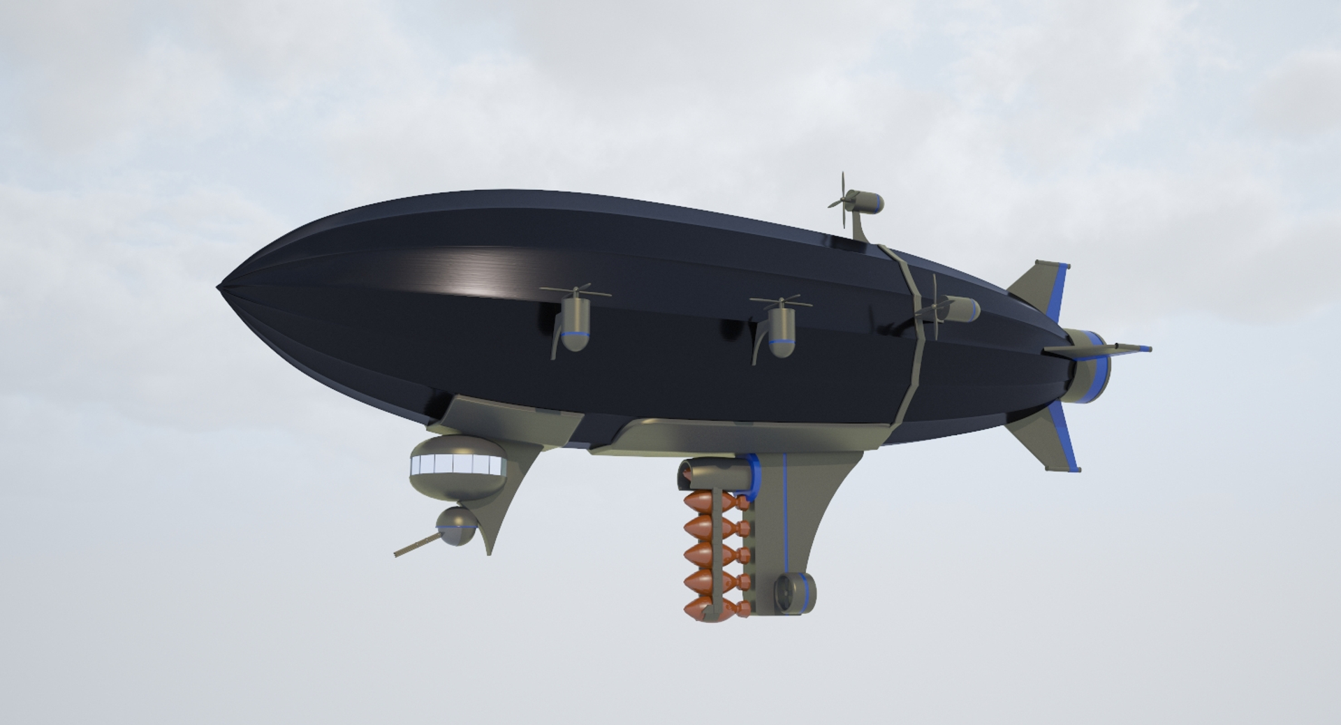 3D army blimp - sci-fiction - TurboSquid 1209327