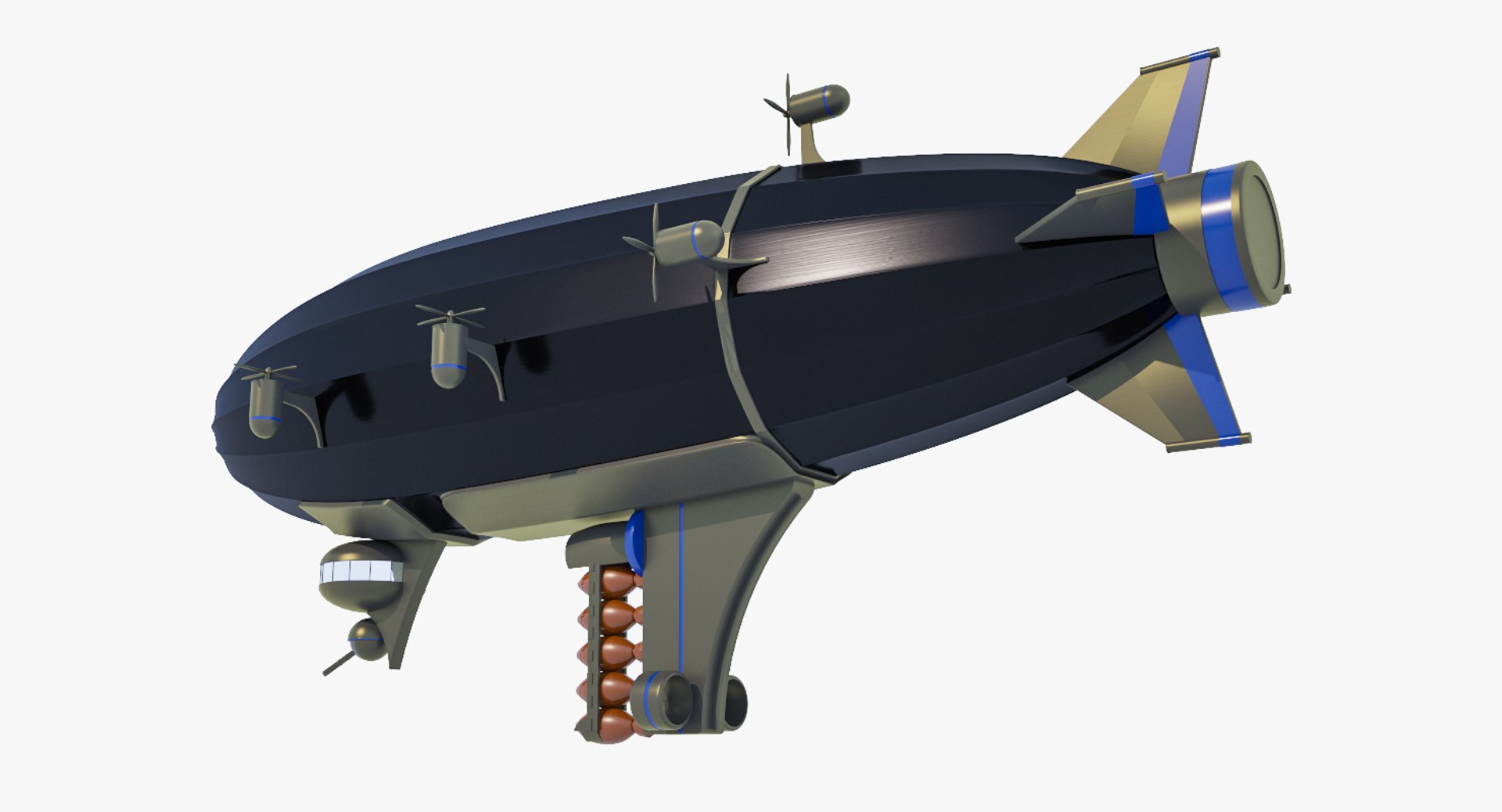 3D army blimp - sci-fiction - TurboSquid 1209327