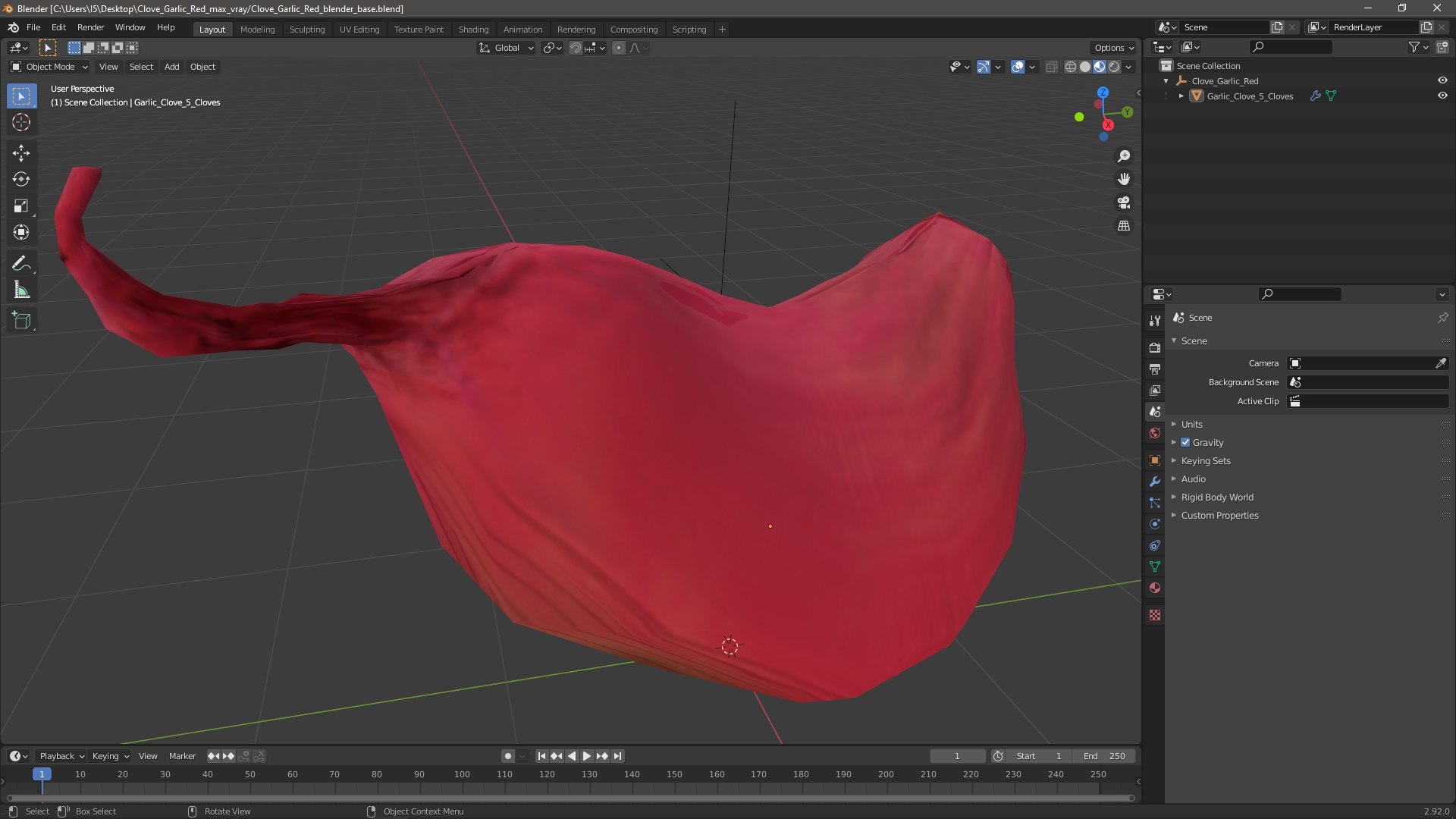 Clove Garlic Red 3D Model - TurboSquid 2198697