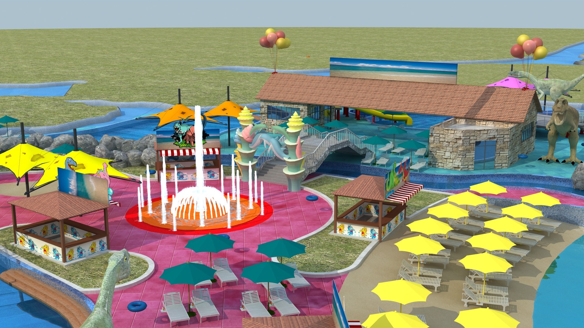 Water Park 2 3D Model - TurboSquid 2366410
