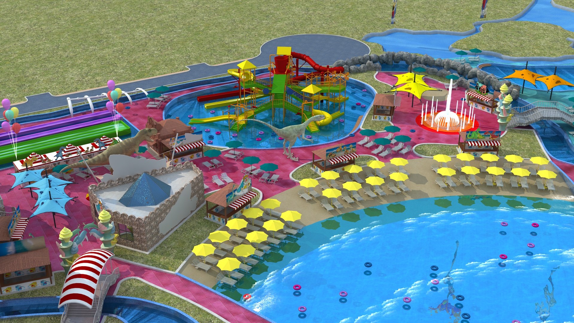 Water Park 2 3D Model - TurboSquid 2366410