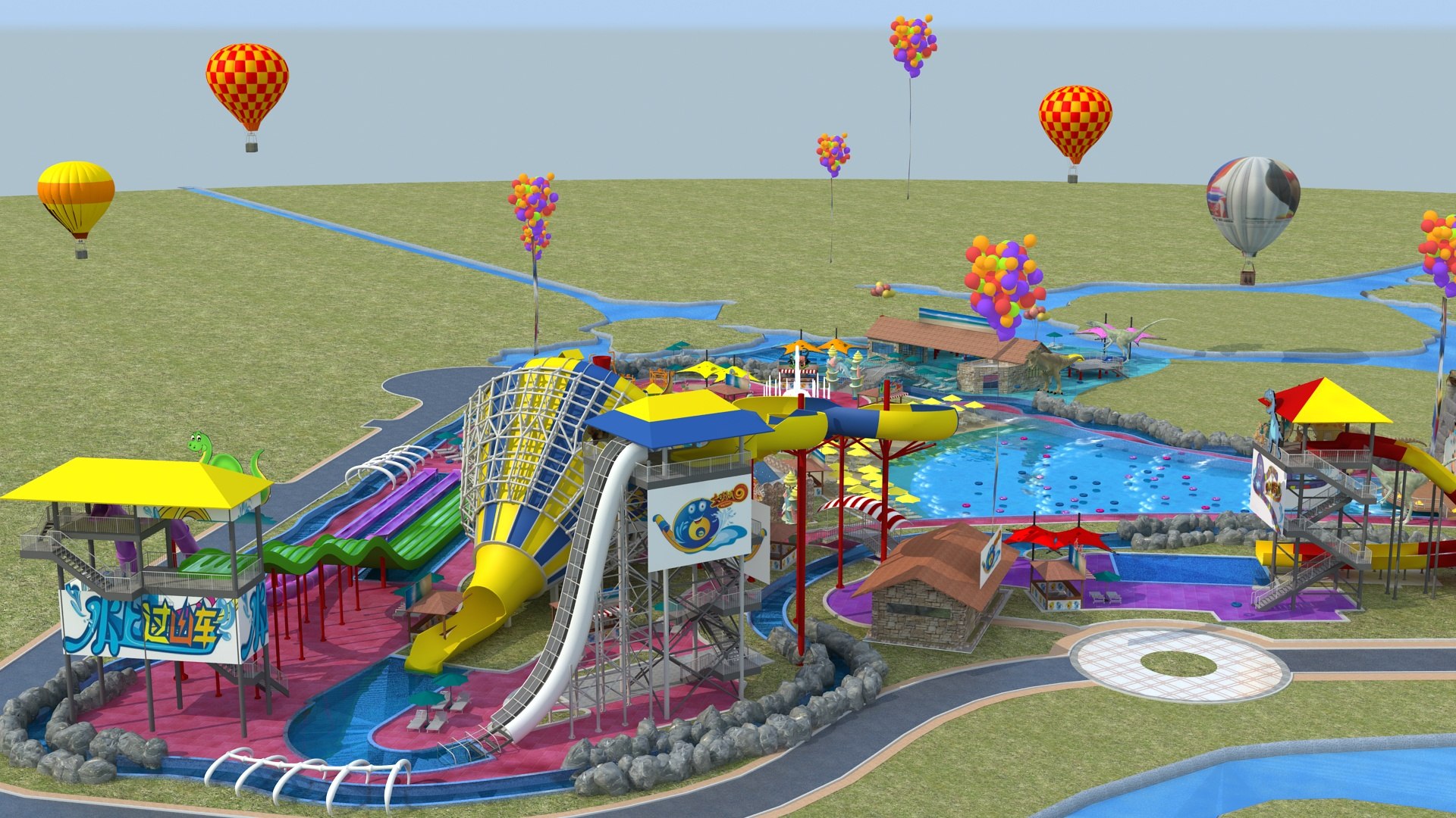 Water Park 2 3D Model - TurboSquid 2366410