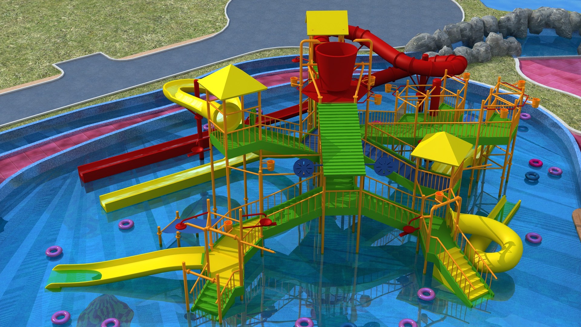 Water Park 2 3D Model - TurboSquid 2366410