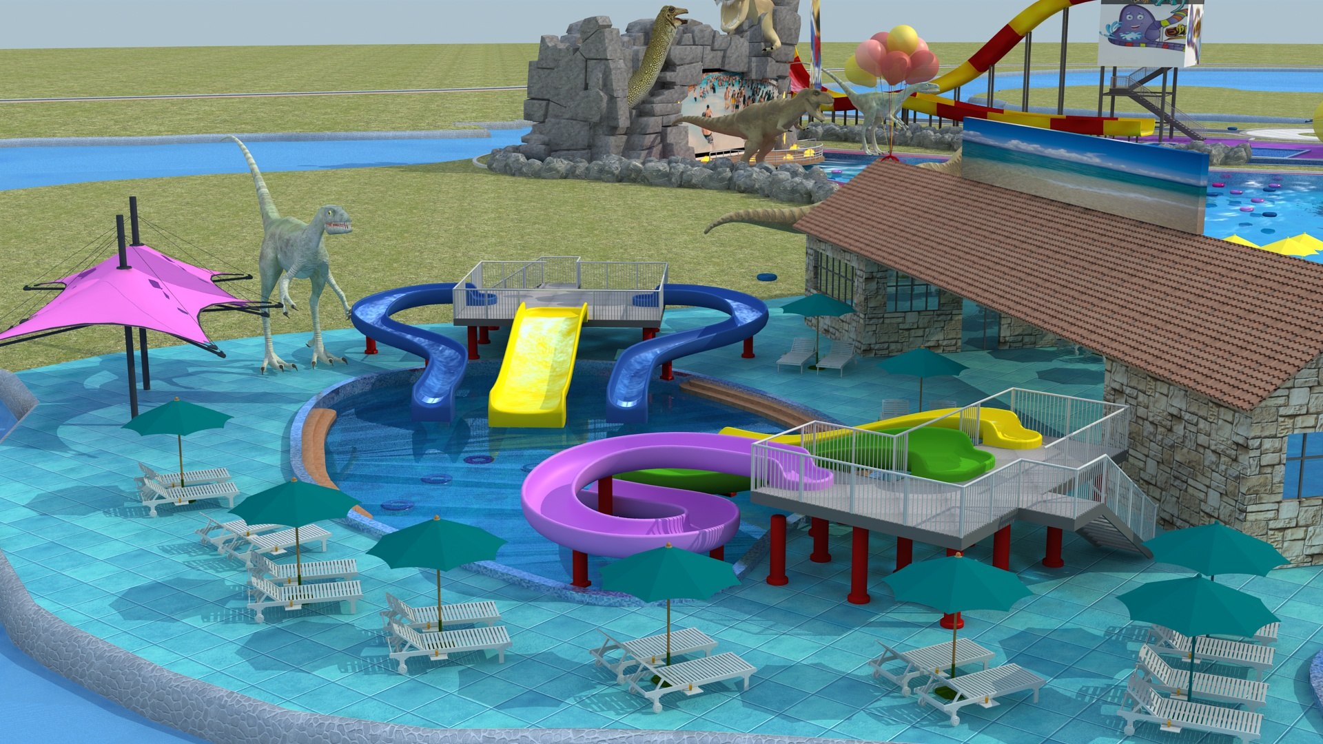 Water Park 2 3D Model - TurboSquid 2366410