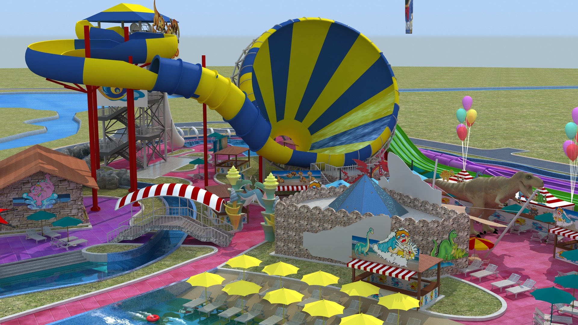 Water Park 2 3D Model - TurboSquid 2366410