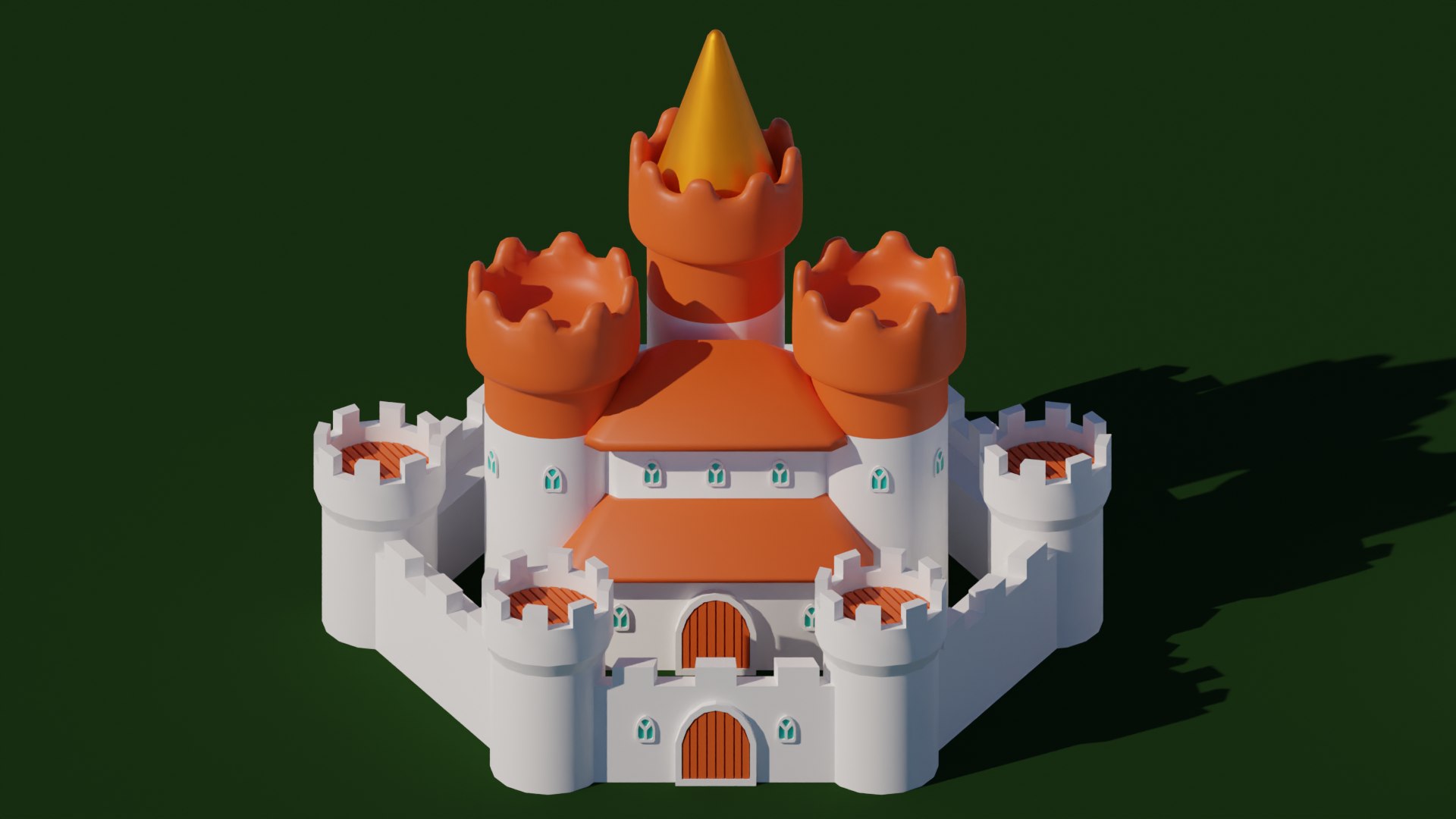 3D Big Hyper Casual Medieval Castle Set Model - TurboSquid 2124144