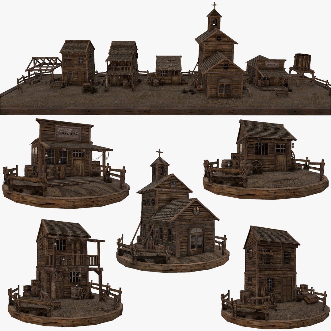 Old west environment kitbash 3D model - TurboSquid 1352223
